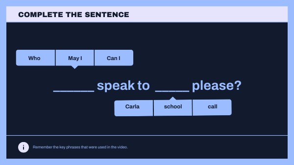 COMPLETE THE SENTENCE