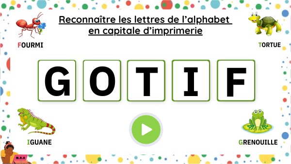 Reconnaître les lettres de l’alphabet en capitale d’imprimerie | Genially
