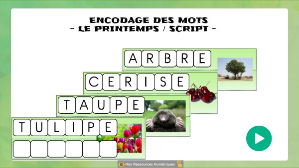 Encodage des mots - le printemps - script | Genially