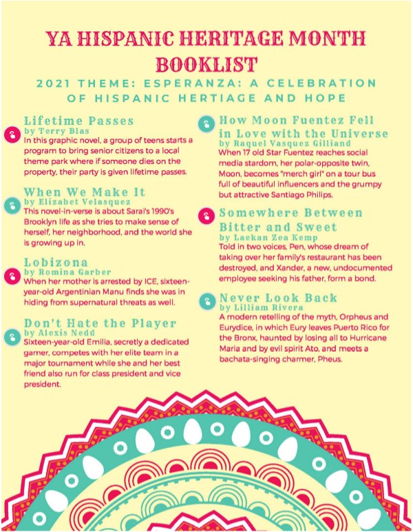 YA Hispanic Heritage Month Booklist 2021 | Genially
