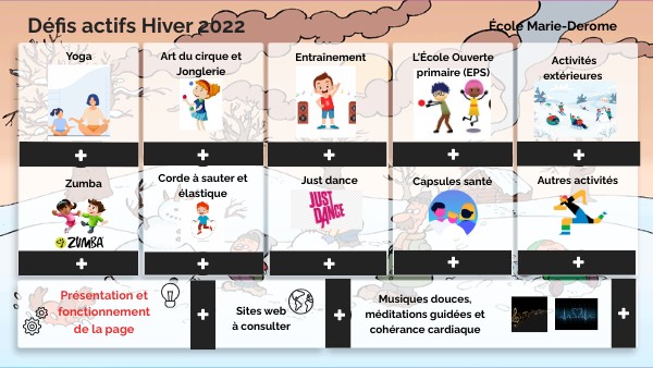 Mes défis actifs Hiver 2022 | Genially