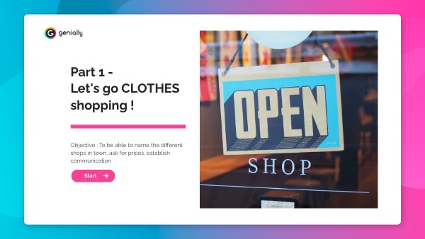 Part 1 - Let's go clothes shopping | Genially