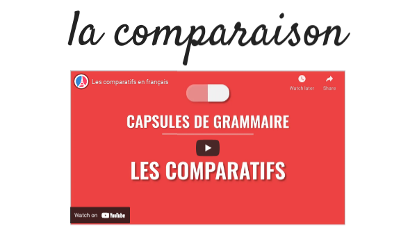 la comparaison | Genially
