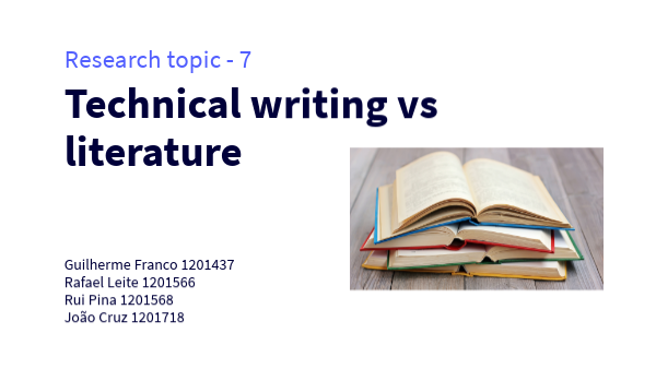 Technical writing vs literature