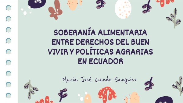 Soberanía alimentaria entre derechos del buen vivir