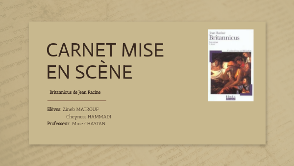 Carnet de mise en scène | Genially