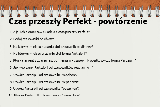 Czas przeszły Perfekt - powtórzenie | Genially