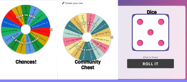 QLS - Chances, Commuity Chest & Dice