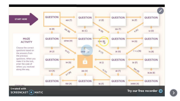 Area of Parallelograms MAZE