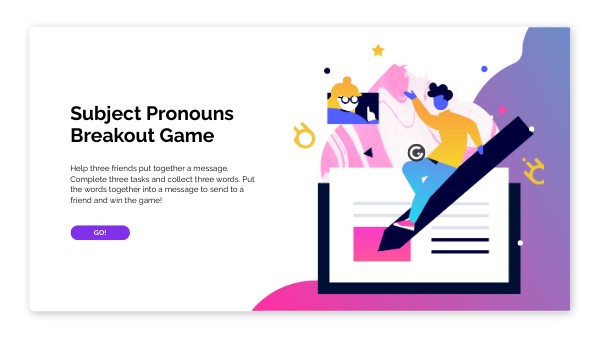 Subject pronouns: BREAKOUT Game