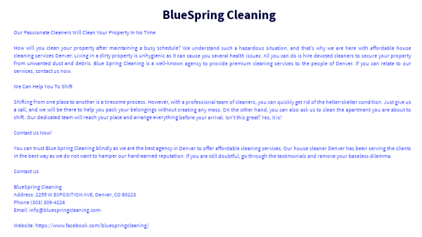 BlueSpring Cleaning