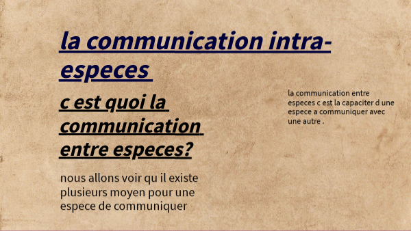 la communication entre espece | Genially