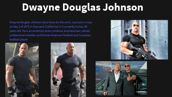 Oral presentation: The Rock | Genially