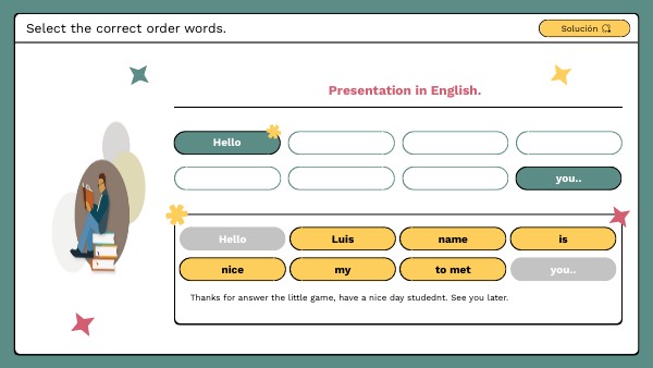 Ordena las palabras | Genially