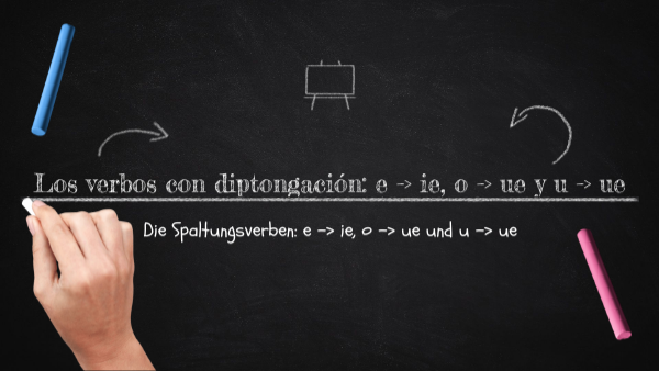 Los verbos con diptongación: e -> ie ; o -> ue ; u -> ue | Genially