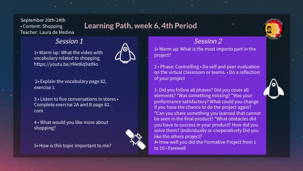 Learning Path, week 6, 4th period
