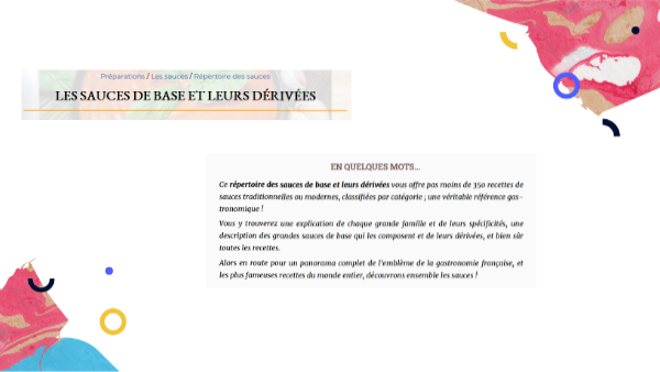 Les sauces de bases | Genially