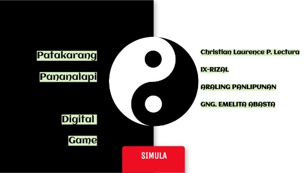 YIN YANG QUIZ-CHRISTIAN LAURENCE