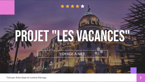 PROJET "LES VACANCES" | Genially