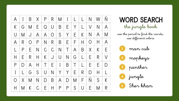 The Jungle Book_ word search 2 8A | Genially