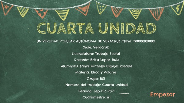 CUARTA UNIDAD , TANIA MICHELLE ESPEJE ROSALES , TRABAJO SOCIAL 102