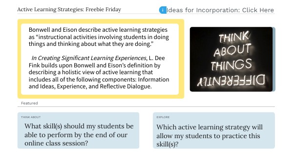 Freebie Friday: Active Learning