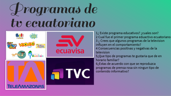 Programas de tv ecuatoriana | Genially