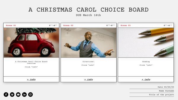 A Christmas Carol Choice Board | Genially