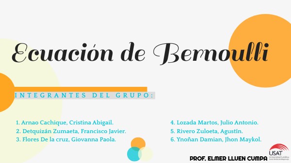 Ecuación de Bernoulli