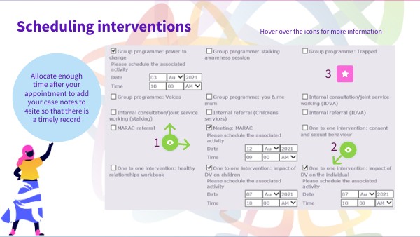Scheduling/updating interventions