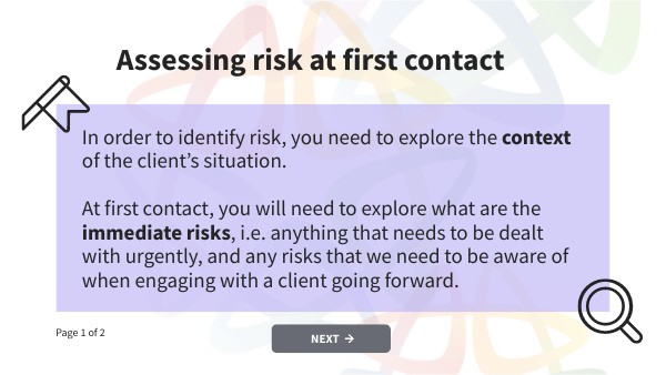 first contact risk assessment