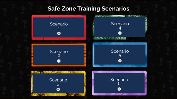 Safe Zone Training Scenarios | Genially