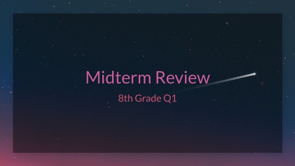 Midterm review 8th Grade Q1