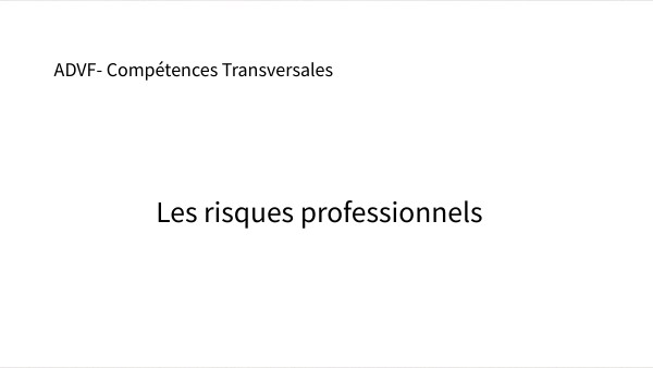 les risques professionnels-version imprimable | Genially