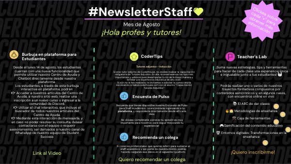 Newsletter Staff Agosto | Genially
