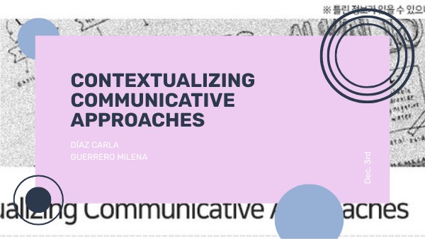 Contextualizing Communicative Approaches | Genially