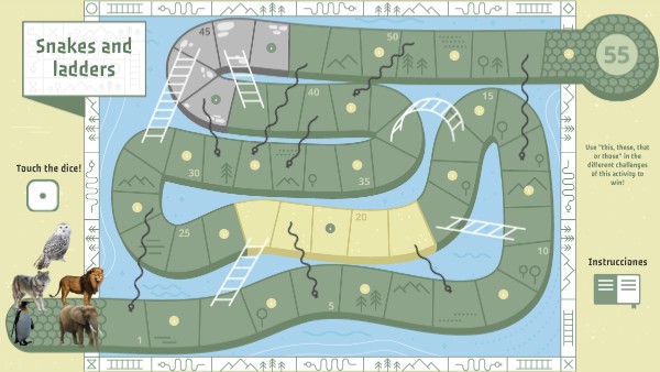 Snakes and ladders DEMONSTRATIVE PRONOUNS | Genially
