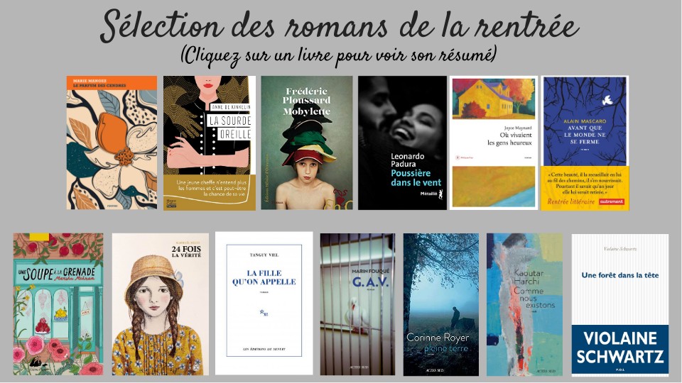 Site internet - Présentation romans de la rentrée | Genially