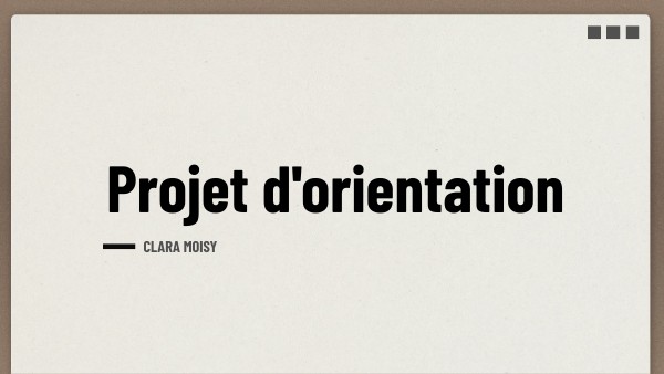 Projet d'orientations