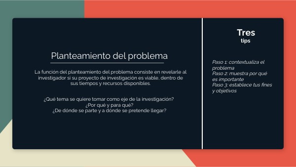 Planteamiento del problema, objetivo general, objetivos específicos | Genially