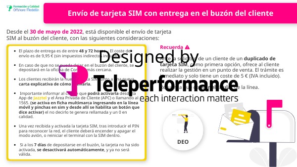 Envio tarjeta sim | Genially