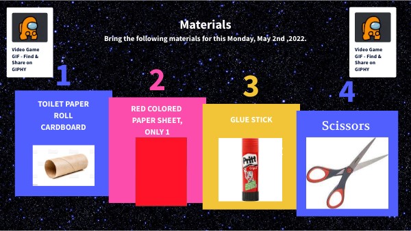 Copia - Materials for Friday | Genially