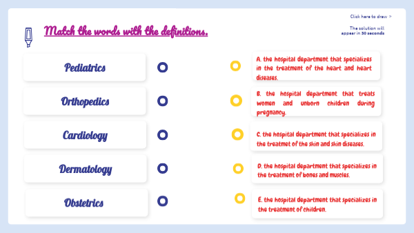 Match the words with the definitions. | Genially