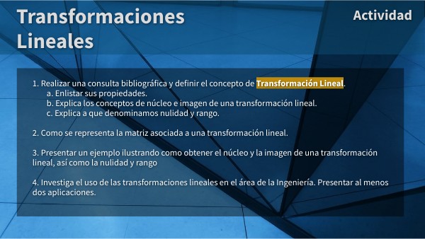 Transformaciones Lineales | Genially