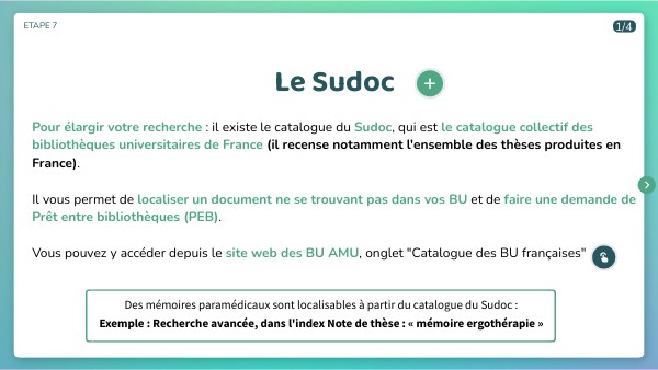 L1 IFSI - Etape 7 : Le Sudoc