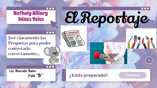 Juego sobre "El Reportaje