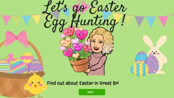 Easter egg hunt for E-F class | Genially