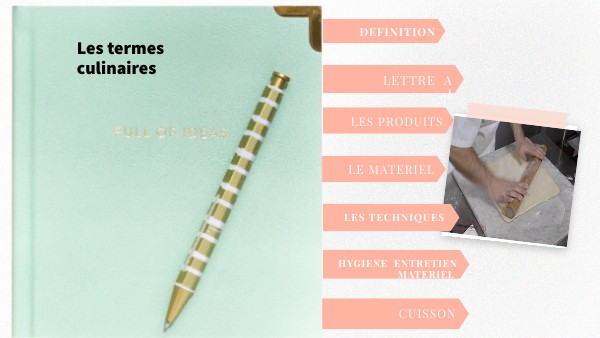 lES TERMES CULINAIRES