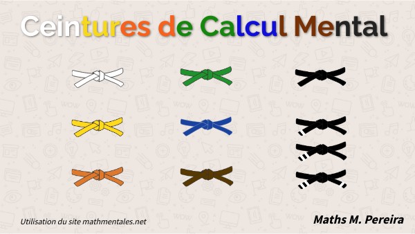 Ceintures de Calcul Mental | Genially