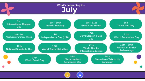 July RESPECT Calendar